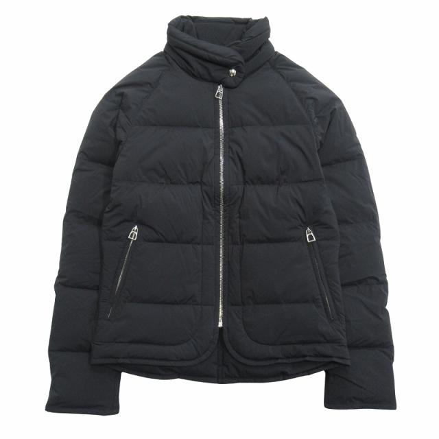 【中古】未使用品 エルメス HERMES ピウミーノ ダウン ジャケット ブルゾン セリエ エトリエ金具 XS 黒 ■２