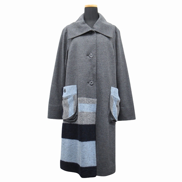 【中古】美品 ジェニーギャルソン Jenny garcon ウール コート ジャケット ブルゾン 58516 サイズF グレー