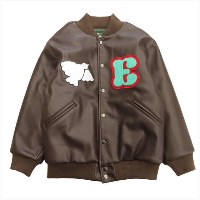 【中古】美品 22aw エフィレボル .efiLevol スタジャン バーシティ ジャケット ブルゾン パイル ワッペン ピンバッジ