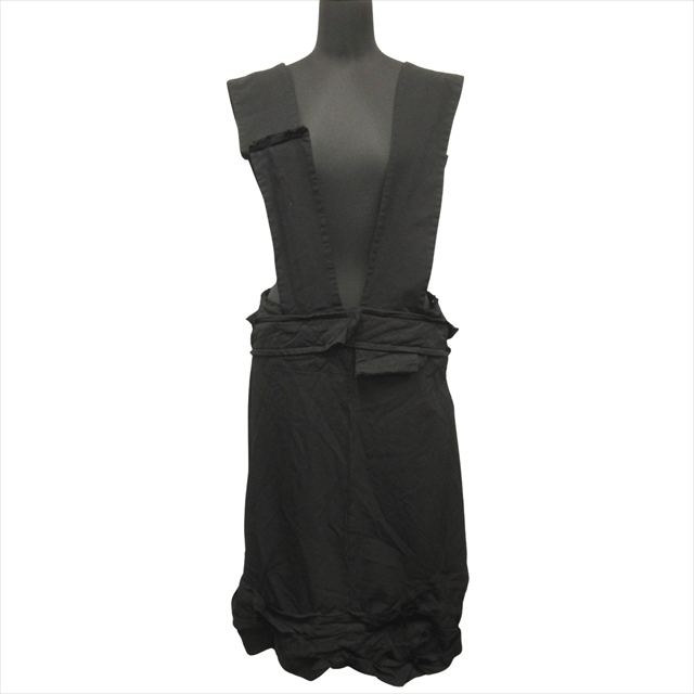 【中古】美品 13ss コムデギャルソン COMME des GARCONS ポリ縮絨 ジャンパー スカート サロペット ワンピース