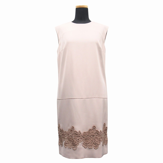 【中古】未使用品 エルマノシェルビーノ ERMANNO SCERVINO ノースリーブ ワンピース ドレス カットソー サイズ40