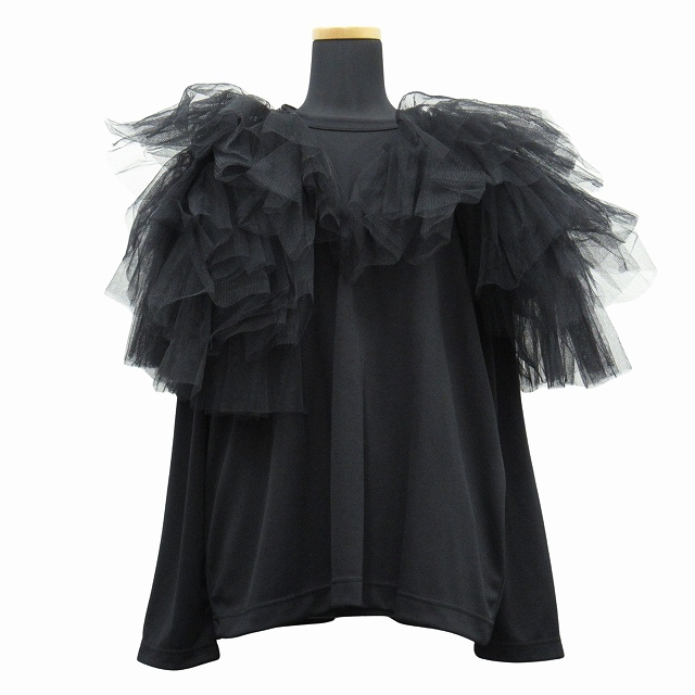 【中古】未使用品 22SS コムデギャルソン COMME des GARCONS ティアード チュール フリル ドッキング カットソー XS