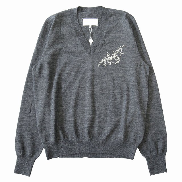 【中古】未使用品 23AW メゾンマルジェラ Maison Margiela ダメージ加工 ウール ニット セーター カットソー ◆６
