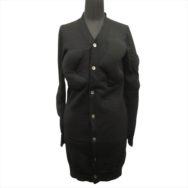 【中古】10aw コムデギャルソン COMME des GARCONS クッション ロング カーディガン ニット セーター 中綿 こぶ