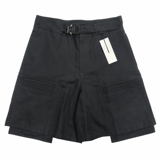 【中古】未使用品 22ss ディオール DIOR ローラーコースター CDロゴバックル ベルト ウーブン ショート パンツ ワイド