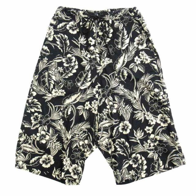 【中古】美品 15ss グラウンドワイ ヨウジヤマモト GroundY ボタニカル柄 総柄 サルエル ペンギン パンツ
