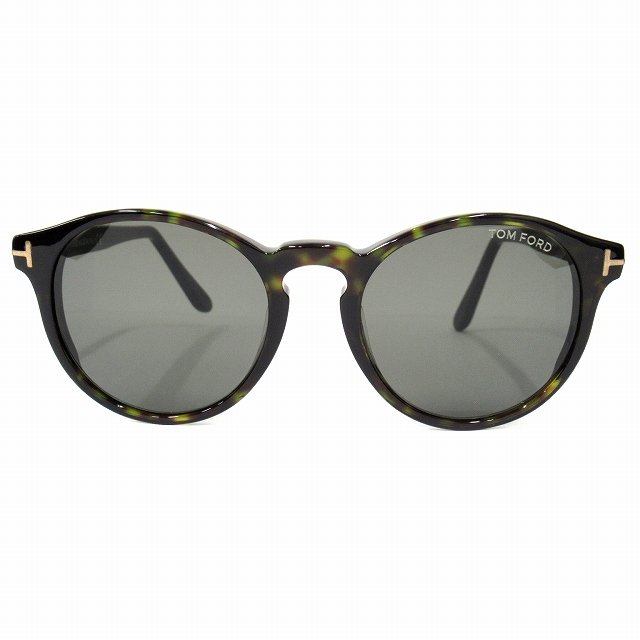 【中古】美品 トムフォード TOM FORD サングラス アイウェア ボストンシェイプ べっ甲柄 TF591-F