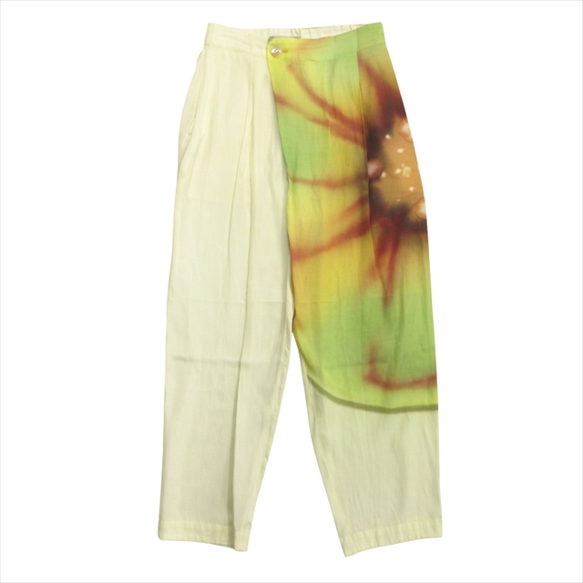 【中古】22aw イッセイミヤケ ISSEY MIYAKE 引き染め アシンメトリー ラップ パンツ スラックス イージー シルク混