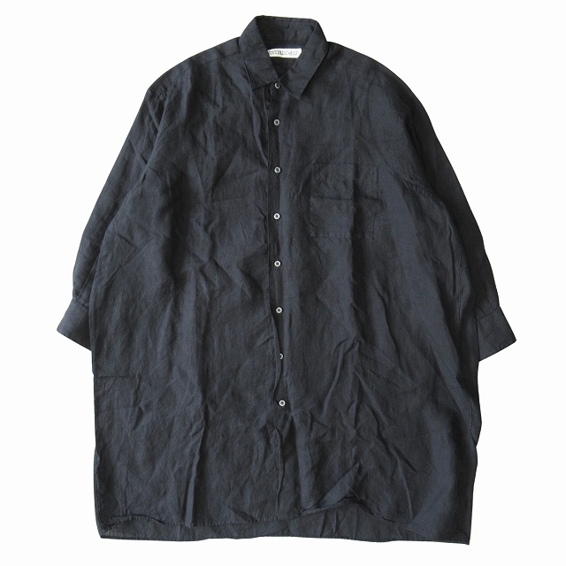 【中古】美品 インディビジュアライズドシャツ INDIVIDUALIZED SHIRTS リネン シャツ ワンピース カットソー 長袖