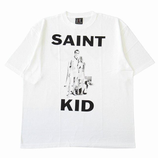 【中古】未使用品 23AW セントマイケル × ザ・キッド・ラロイ Tシャツ カットソー 半袖 ロゴ プリント サイズXL