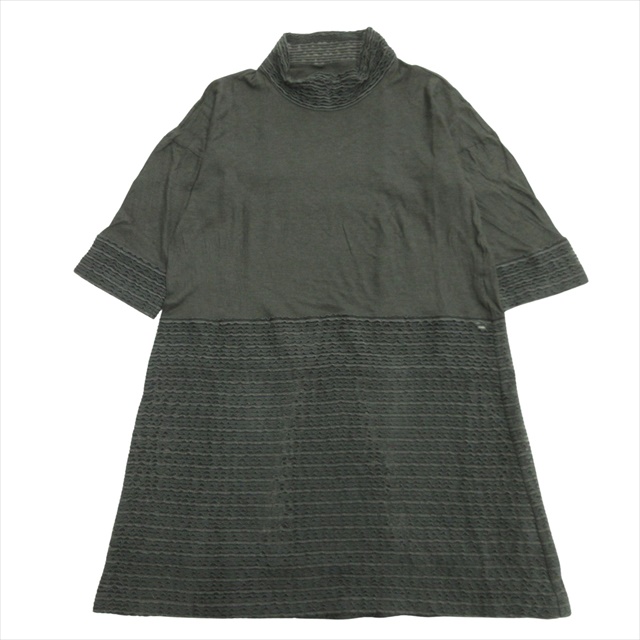 【中古】美品 ハート イッセイミヤケ HaaT ISSEY MIYAKE シアー ワンピース ドレス カットソー ニット 切替