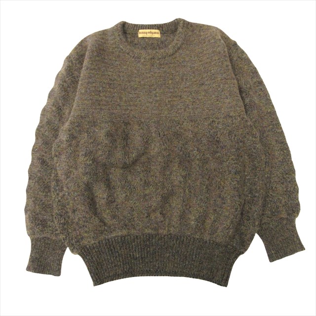 【中古】美品 イッセイミヤケ ISSEY MIYAKE 70's メランジ ニット セーター クルーネック ウール オールスタイルタグ