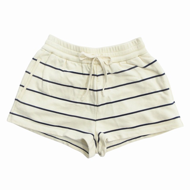【中古】24AW ミュウミュウ miumiu コットン スウェット ショート パンツ ショーツ ボトムス ボーダー ストライプ