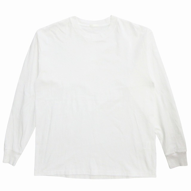 【中古】美品 25ss コモリ COMOLI コットンジャージ ロング Tシャツ カットソー 長袖 丸首 B01-05009 サイズ2 白