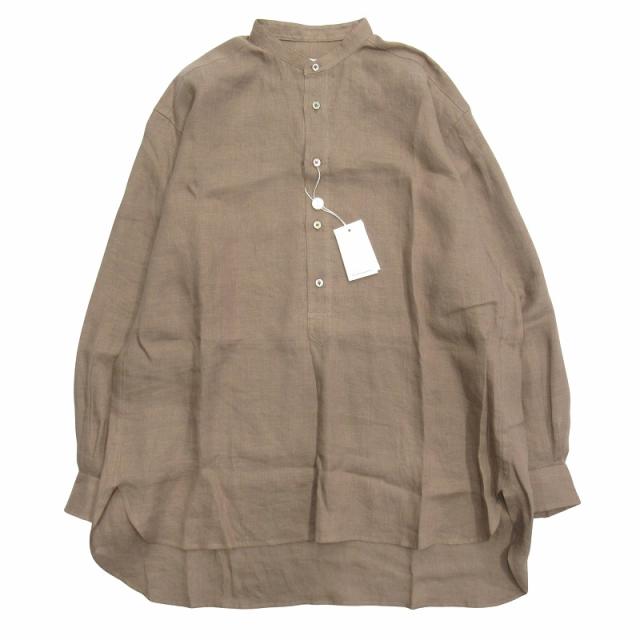 【中古】未使用品 22ss カズキナガヤマ Kazuki Nagayama バンドカラー プルオーバー シャツ ブラウス リネン100％