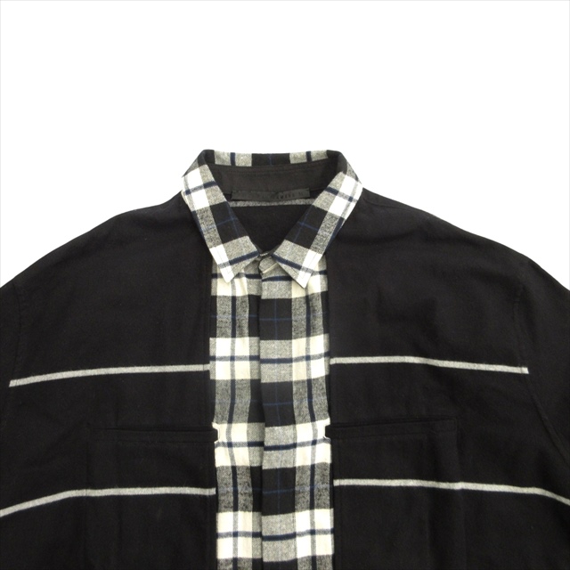 【中古】19aw ハイダーアッカーマン Haider Ackermann チェック レイヤード フランネル シャツ ジャケット ブルゾン 中古】19aw ハイダーアッカーマン Haider Ackermann チェック