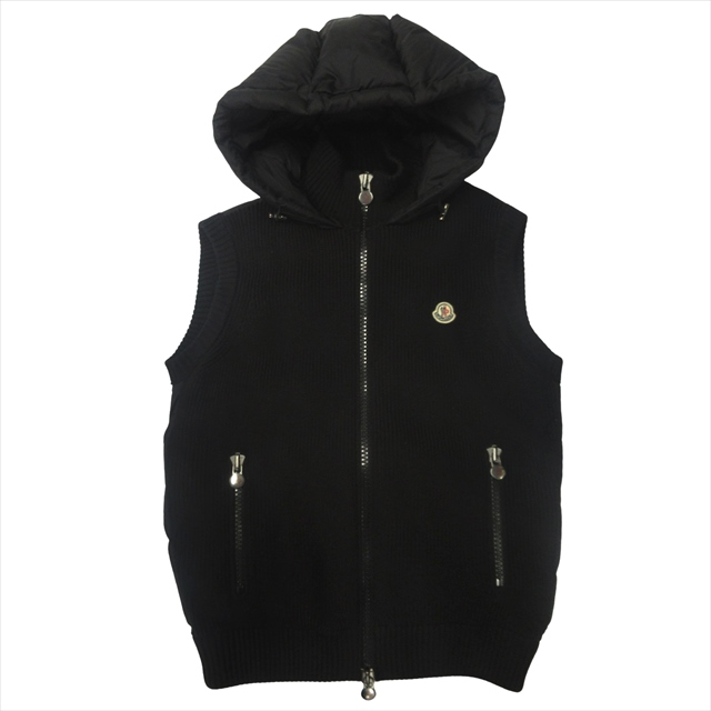 【中古】モンクレール MONCLER MAGLIONE TRICOT GILET ダウン ベスト ノースリーブ ジャケット ブルゾン フード
