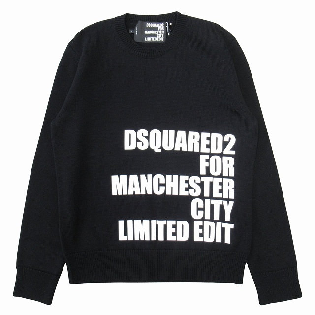 【中古】未使用品 23AW ディースクエアード DSQUARED2 ロゴ ウール ニット セーター カットソー S71HA1242 サイズL