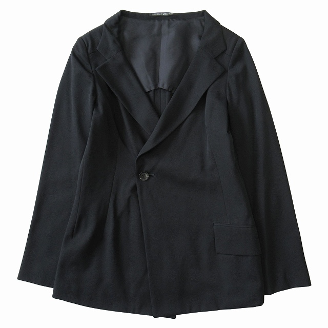 【中古】美品 09AW ワイズ Y's ヨウジヤマモト YOHJI YAMAMOTO ダブル テーラード ジャケット ブレザー サイズ3 黒