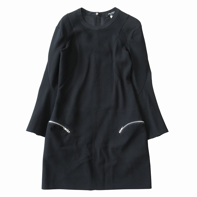 【中古】美品 13AW ジュンヤワタナベ JUNYA WATANABE コムデギャルソン ウール ワンピース ドレス カットソー M 黒