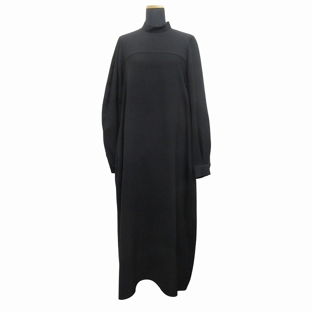 【中古】美品 エンフォルド ENFOLD ライトバックウォーム ドレス ワンピース ハイネック サイズ38 300DA333-2730 黒 ブラック