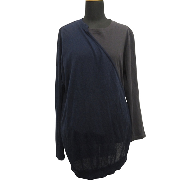 【中古】美品 24aw リスマット バイ ワイズ RISMAT by Y's アシンメトリー レイヤード カットソー ニット 切替