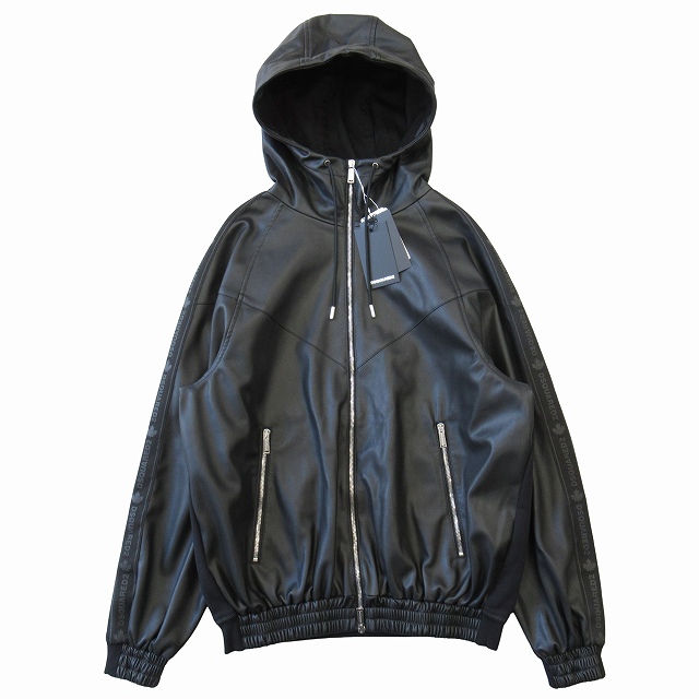 【中古】未使用品 24SS ディースクエアード DSQUARED2 Hybrid Swag Track Suit フェイクレザー スウェット ジャケット