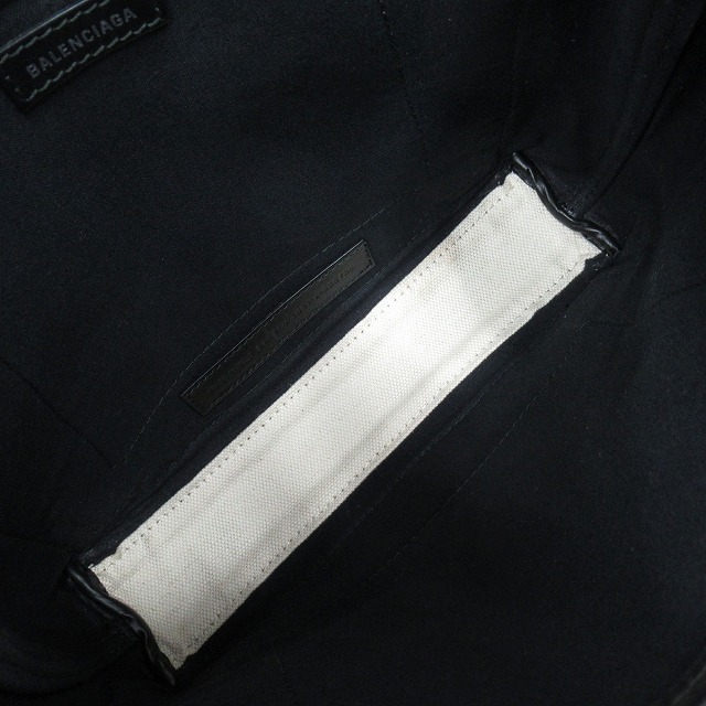 【中古】バレンシアガ BALENCIAGA "CABAS" カバス XS 2way ショルダー ハンド バッグ キャンバス レザー ロゴ 390346