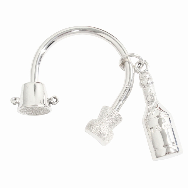 【中古】新品仕上げ済 新同 極美品 ティファニー TIFFANY & CO. ワインボトル モチーフ キーリング SV925 ◆11