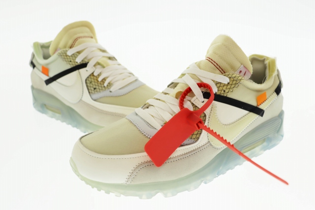 【中古】ナイキ ×オフホワイト THE TEN AIR MAX 90 ザ テン エア マックス26.5アイボリー ホワイト☆AA★●▲■250605