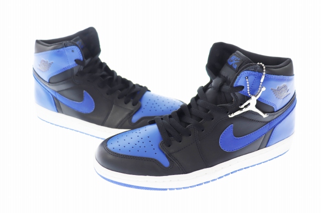 【中古】ナイキ NIKE AIR JORDAN 1 RETRO  2001 エア ジョーダン ワン ロイヤル 27.5 青 黒 ▲■ 220505/106