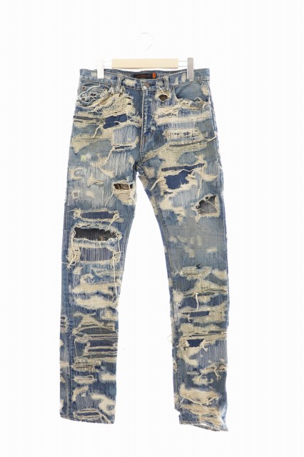 【中古】アンダーカバーイズム UNDERCOVERISM 05AW Arts and Crafts期 85 Denim クラッシュ リペア 加工 デニム 2