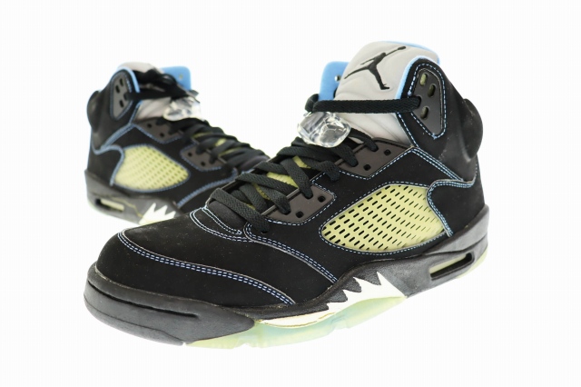 【中古】ナイキ NIKE 2006 AIR JORDAN 5 RETRO LS BLACK UNIVERSITY BLUE エアジョーダン5 314259-041 28 ●▲■250526