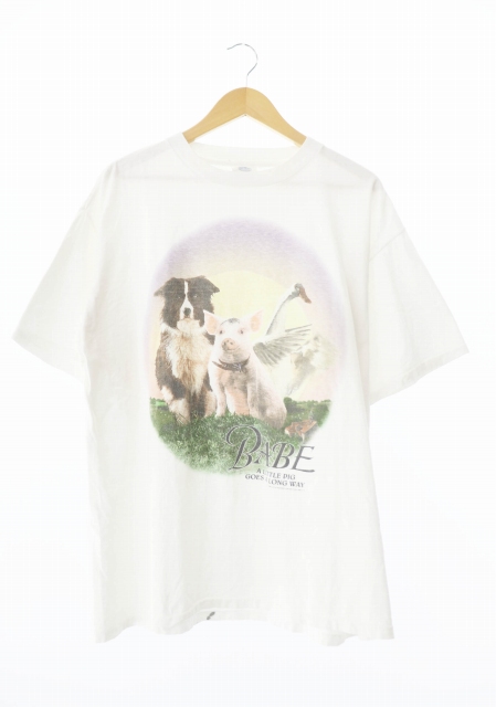 【中古】ヴィンテージ VINTAGE 90s 1995 BABE A LITTLE PIG GOES A LONG WAY ベイブ Tシャツ ムービーT 半袖