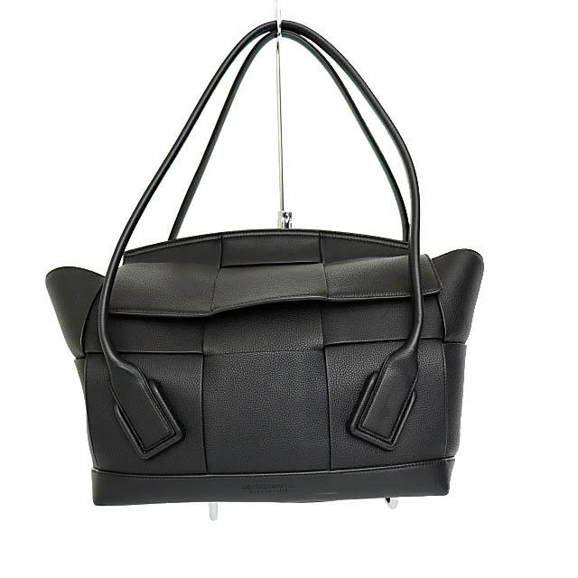 【中古】ボッテガヴェネタ BOTTEGA VENETA ARCO アルコ ミディアム マキシ イントレチャート トート バッグ黒■250228