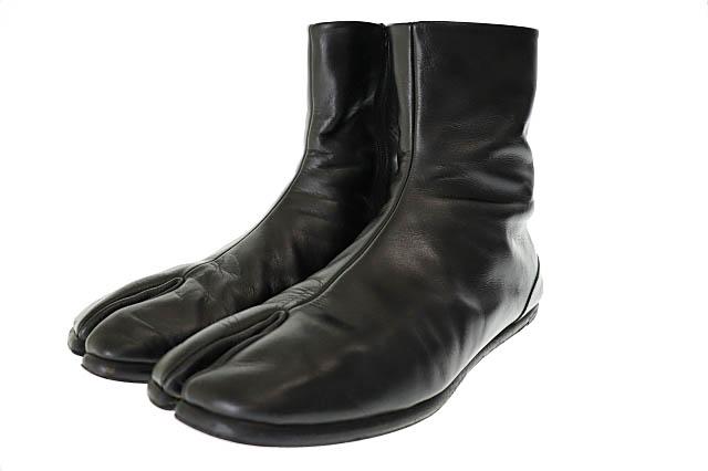 【中古】メゾンマルジェラ Maison Margiela TABI BOOTS レザー タビ 足袋 ブーツ S57WU0134 42 黒☆AA★▲■250307