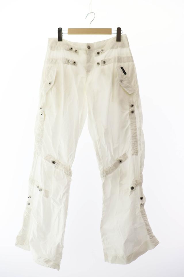 【中古】ドルチェ&ガッバーナ ドルガバ アーカイブ カーゴ フレア パンツ 24/42 白 ホワイト ☆AA★● 250321