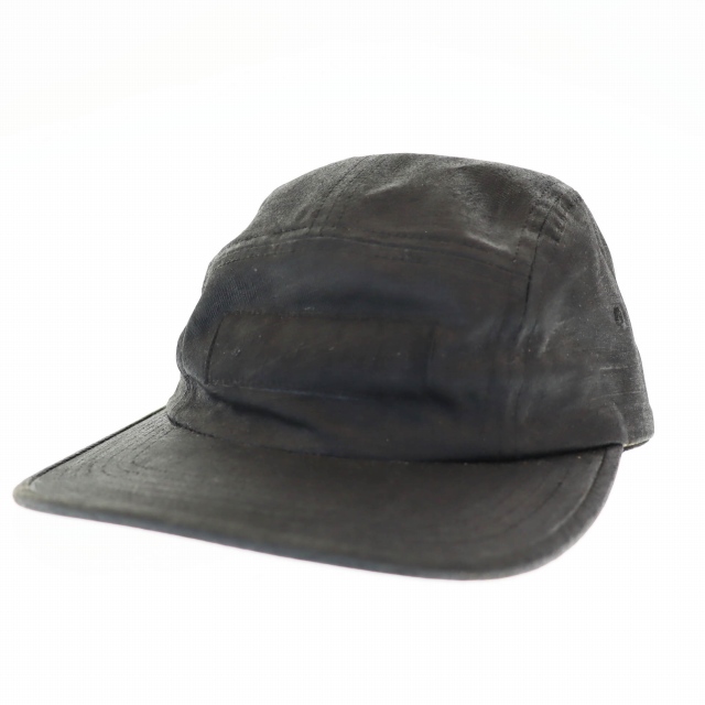 【中古】シュプリーム ×メゾンマルジェラ 24SS ペイント キャンプ キャップ 帽子 58 黒 ブラック ☆AA★▲■ 250415