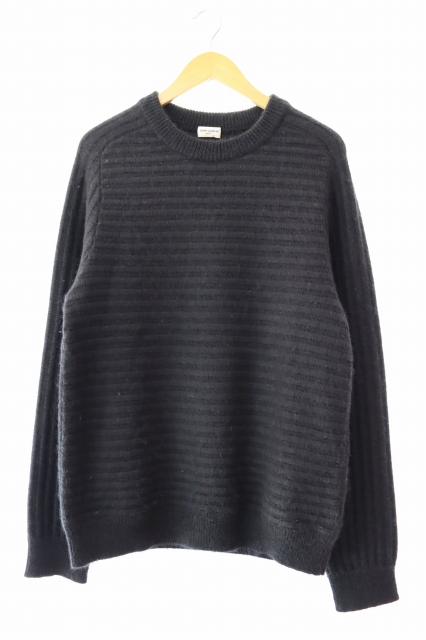 【中古】サンローラン パリ SAINT LAURENT PARIS ウール モヘヤ ニット セーター 631503 XL ブラック ☆AA★ 250513