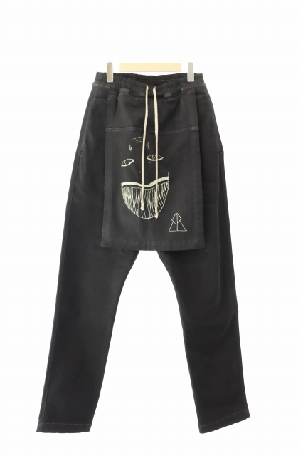 【中古】リックオウエンス Rick Owens DRKSHDW ダークシャドウ 22AW TOOTHFACE BELAS ワックスドコットン パンツ