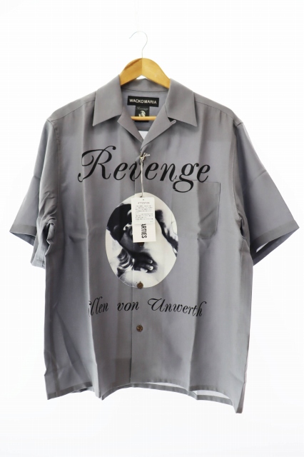 【中古】ワコマリア 25SS ×エレン フォン アンワース HAWAIIAN SHIRT アロハ 半袖シャツ M グレー ☆AA★■ 250611