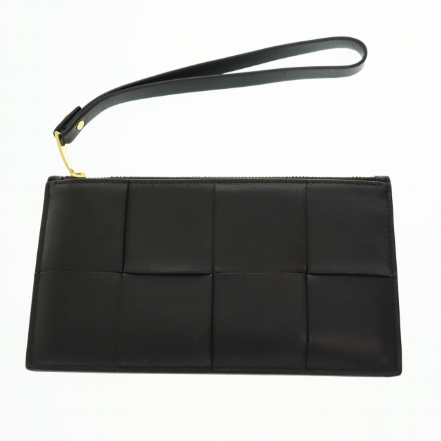 【中古】ボッテガヴェネタ BOTTEGA VENETA Intrecianto Bill Pouch ビル ポーチ 黒 ブラック ☆AA★▲ 250614