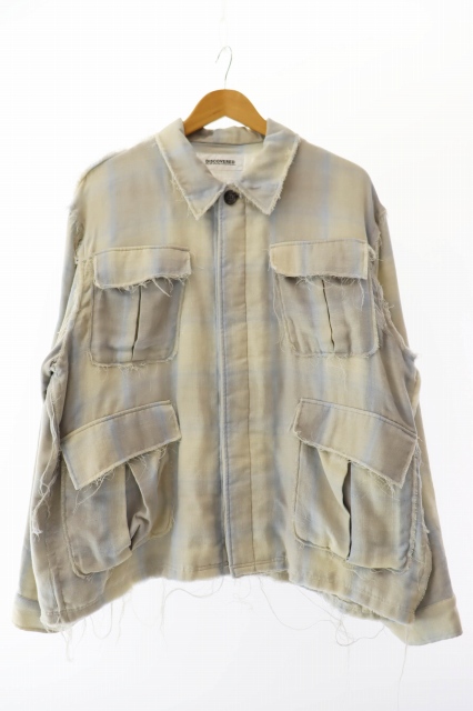 【中古】ディスカバード DISCOVERED オンブレチェック ブルゾン DC-SS24-BL-02 3 ベージュ 250605