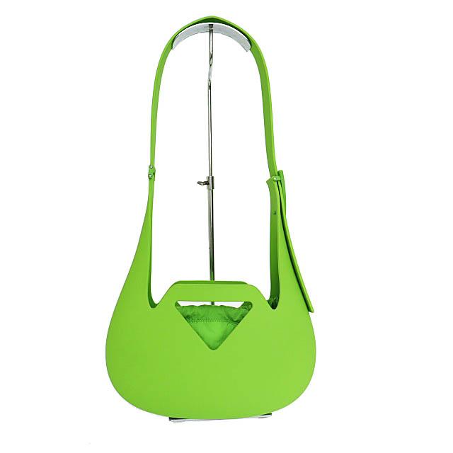 【中古】ボッテガヴェネタ BOTTEGA VENETA パンチ ラバー ワンショルダーバッグ 緑 グリーン☆AA★▲■250619