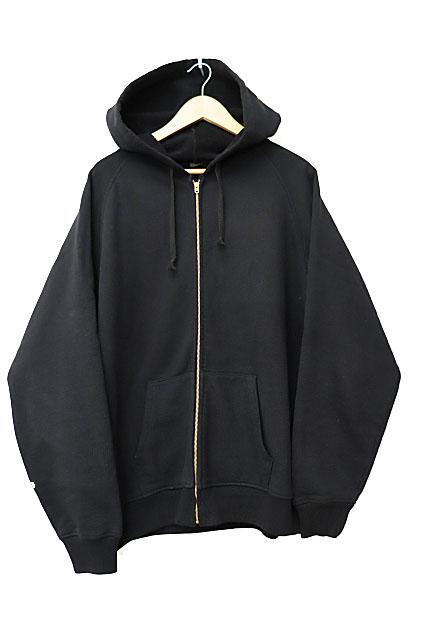 【中古】コモリ COMOLI コットン裏毛 ジップ パーカ A03-05001 3 黒 ブラック ■250611 メンズ