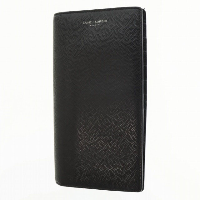 【中古】サンローラン パリSAINT LAURENT PARIS コンチネンタルウォレット 2つ折り 長財布ブラック☆AA★●▲■250706