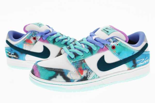 【中古】ナイキ NIKE ×FUTURA SB DUNK LOW OG QS White and GeodeTeal ダンク ロー HF6061-400 ▲■250613