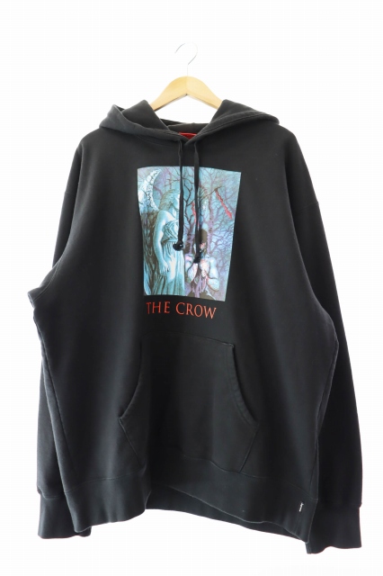 【中古】シュプリーム SUPREME 21AW ザ クロウ フーデッド スウェットシャツ パーカー XL 黒 ブラック ☆AA★ 250806