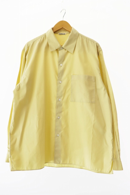 【中古】オーラリー AURALEE 21SS ウォッシュド ファイン ツイル ボックス 長袖シャツ A00S01TN 4 ベージュ 250627