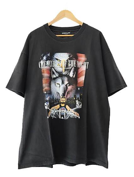 【中古】KEISER CLARK カイザークラーク VINTAGE REMAKE Wolf ヴィンテージ リメイク ウルフ 半袖Tシャツ 黒 2250703